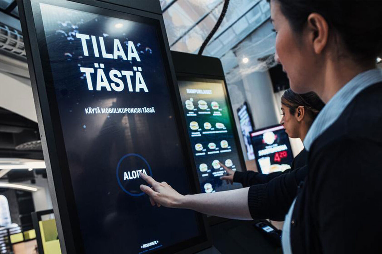 Interactive kiosks for SCO, self-ordering, self-service Pyramid Computer